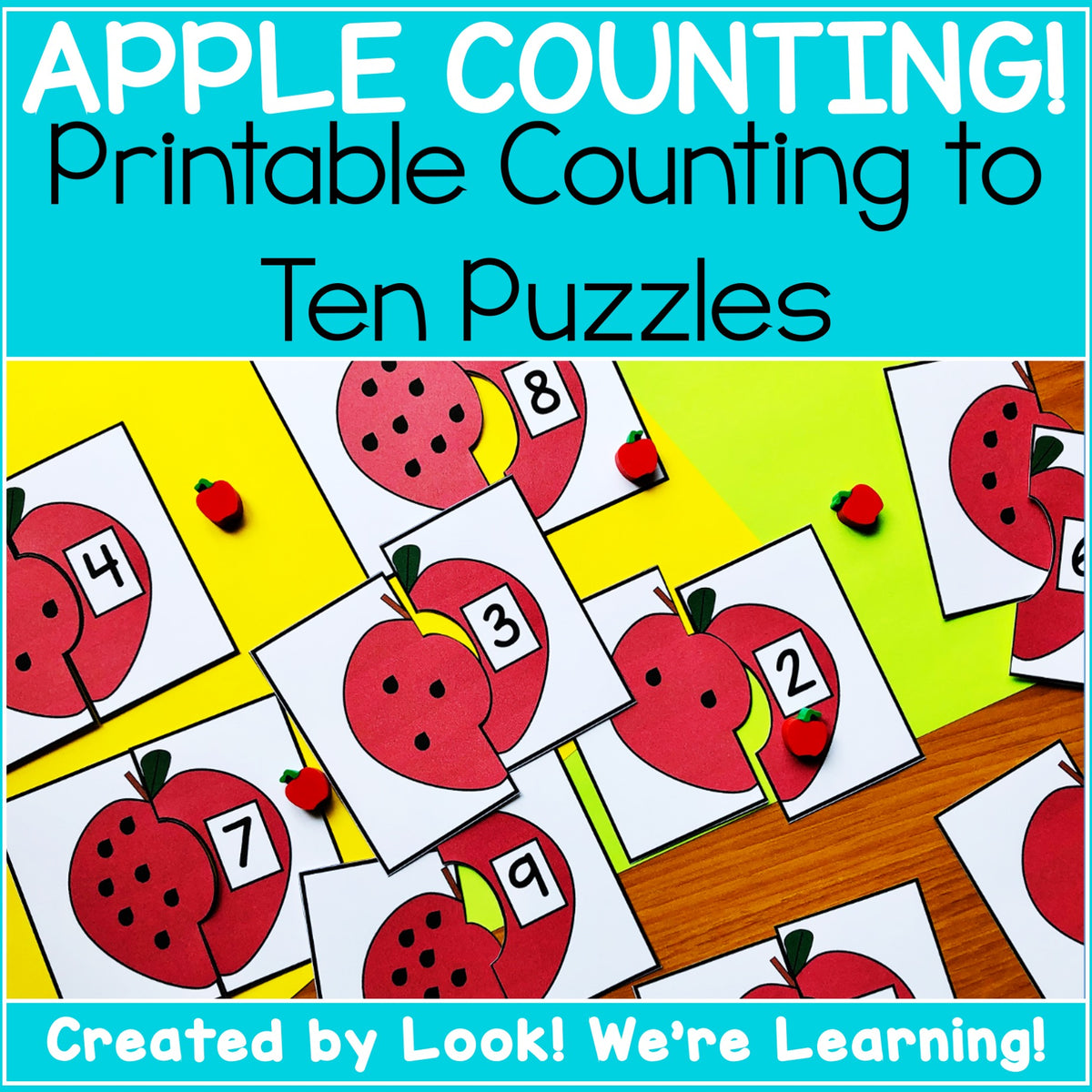 Apple Counting One to Ten Puzzles – Look! We're Learning!
