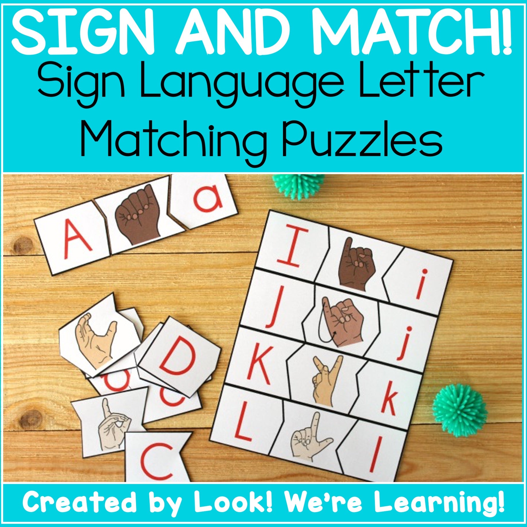 ASL Alphabet Matching Puzzles – Look! We're Learning!