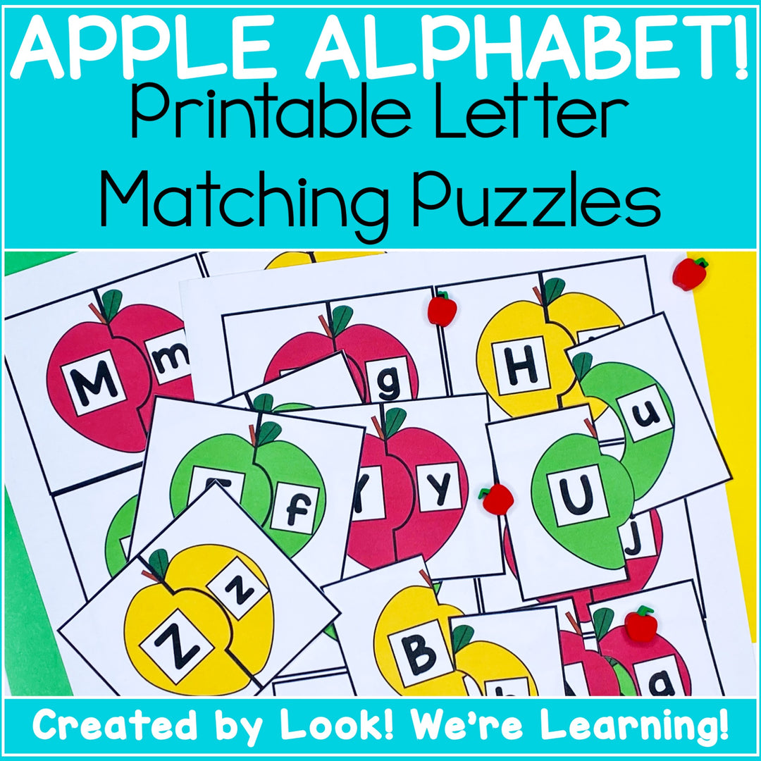 Apple Letter Matching Puzzles – Look! We're Learning!