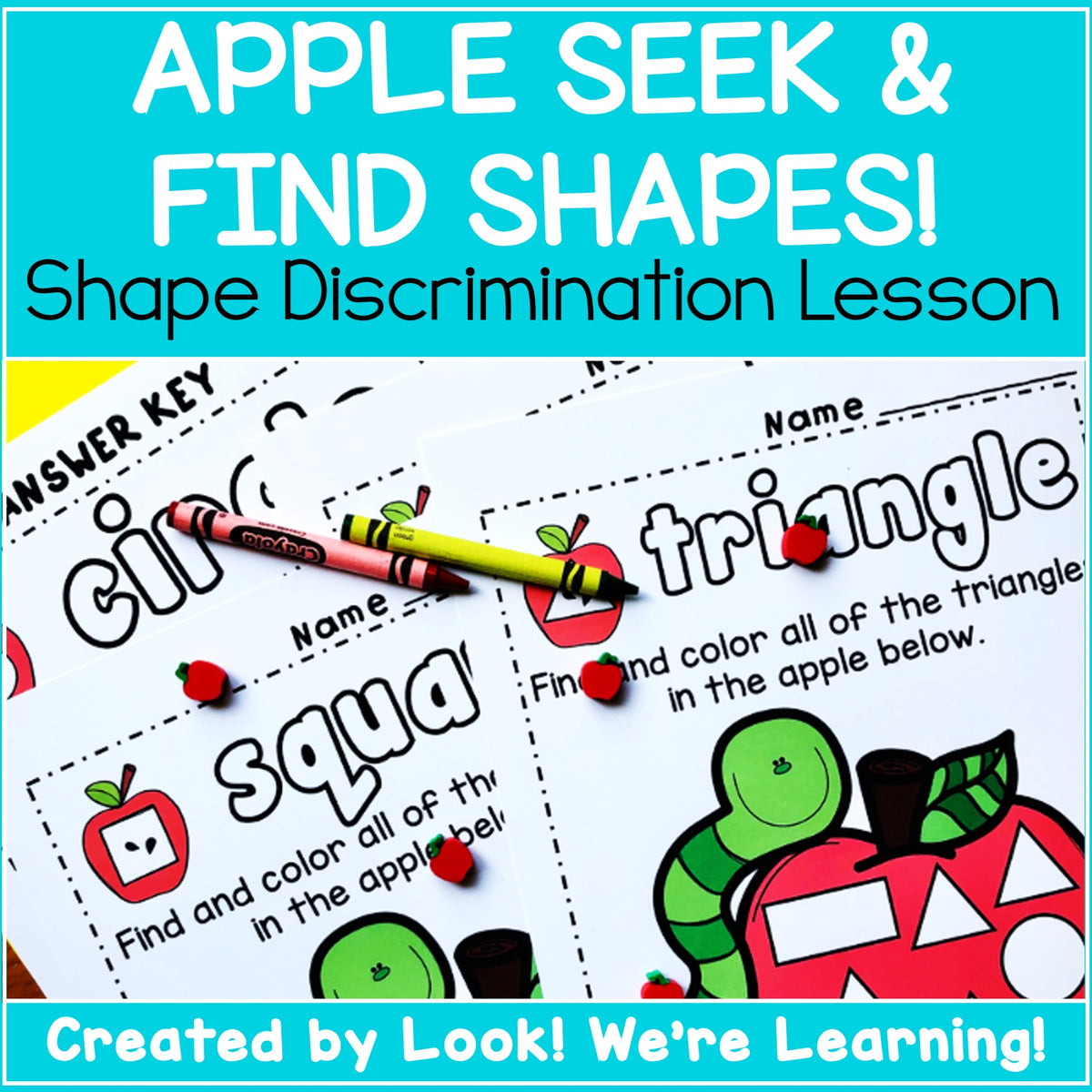 Apple Seek & Find Shapes Worksheets – Look! We're Learning!
