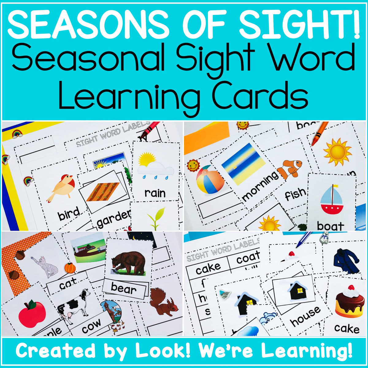 Seasonal Sight Word Learning Cards – Look! We're Learning!