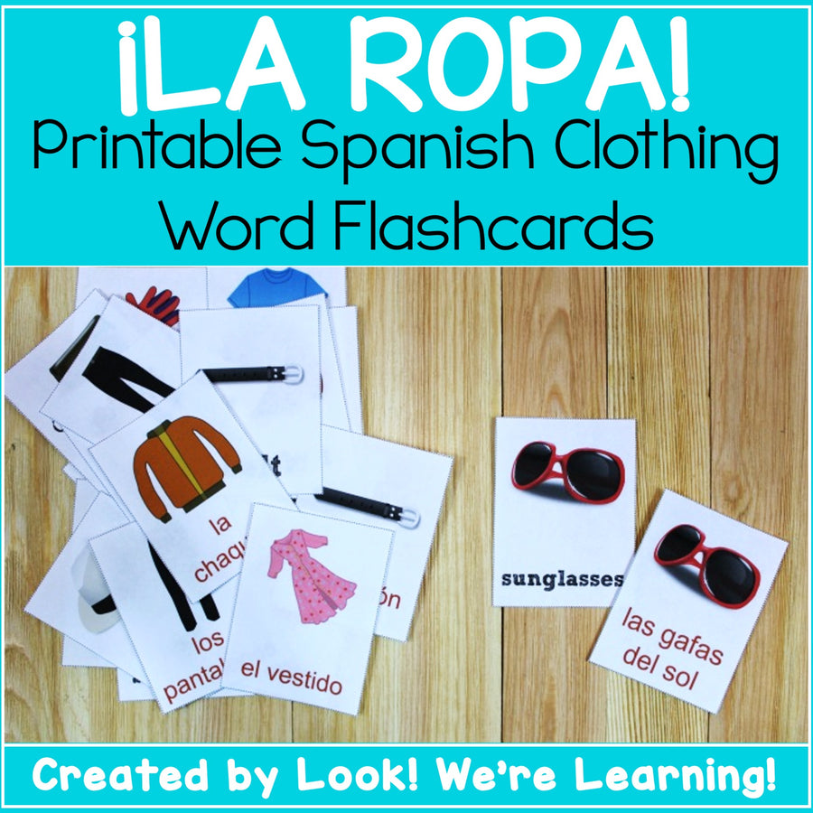 Printable Spanish Clothing Word Flashcards – Look! We're Learning!