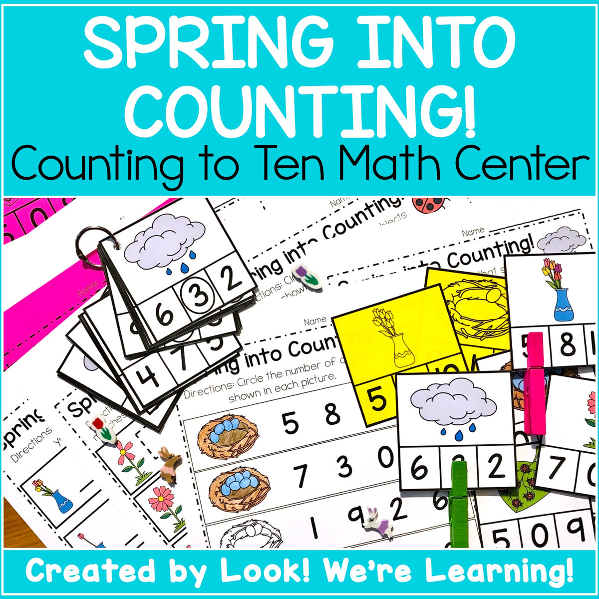 Spring into Counting Kindergarten Math Center – Look! We're Learning!
