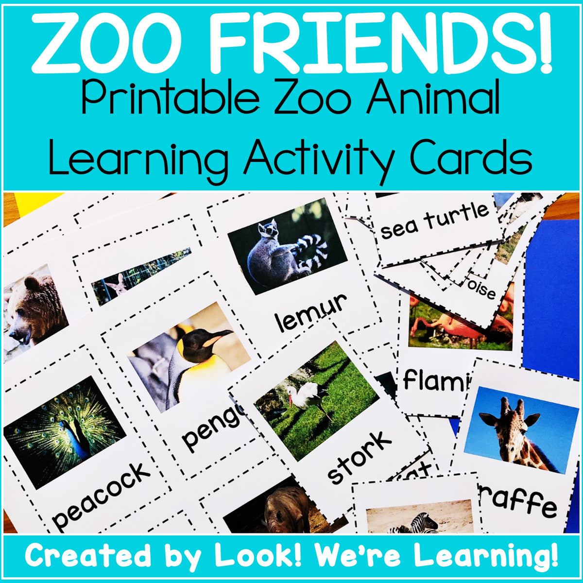 Printable Zoo Animal Learning Cards – Look! We're Learning!